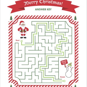 Christmas MAZE Printable Game, Instant Download - Etsy