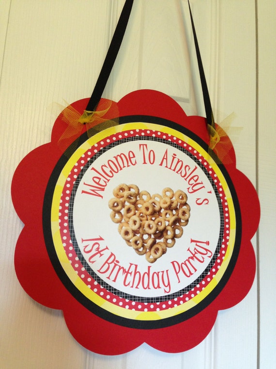 Cheerio Door Sign by CustomParty4U | Catch My Party