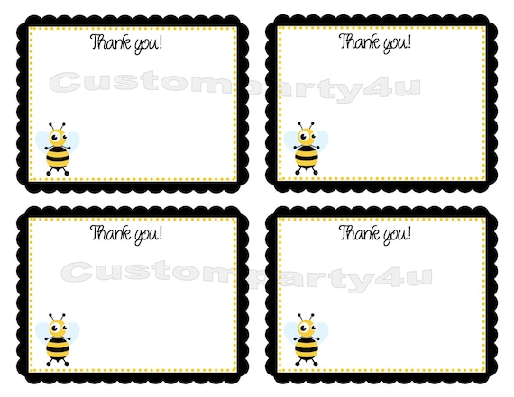 Adorable Bumble Bee Thank You Cards by CustomParty4U | Catch My Party