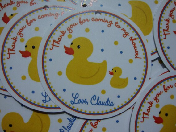 Rubber Duck Baby Shower Favor Tags by CustomParty4U | Catch My Party