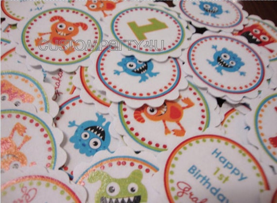 Adorable Monster Table Confetti by CustomParty4U | Catch My Party