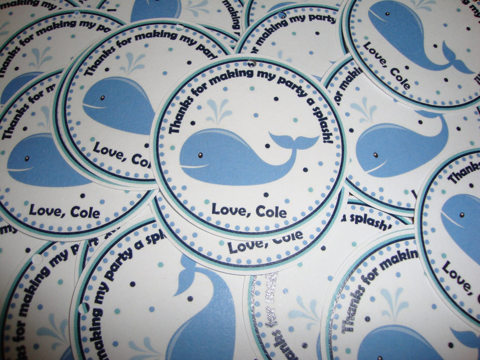 Adorable Boy Whale Custom Favor Tags - Etsy