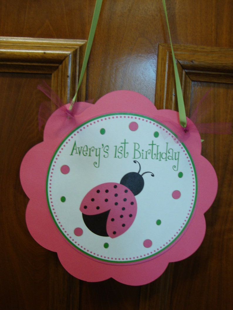 Pink Ladybug Custom Door Sign - Etsy