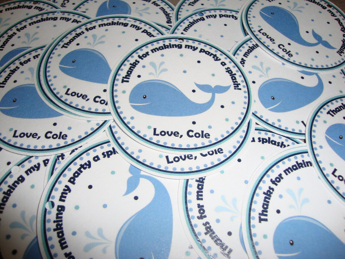 Adorable Boy Whale Custom Favor Tags - Etsy