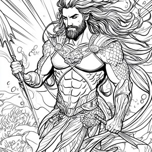 Coloring Pages, 5 Strong Warrior Merman Coloring Pages, Printable ...