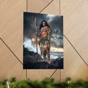 Ku Hawaiian God of War Poster: Polynesian Warrior Art, Pacific Islander ...