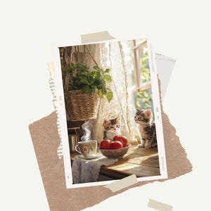 Cottagecore Kittens Print: Kitchen Window Cat Art (digital Download) - Etsy