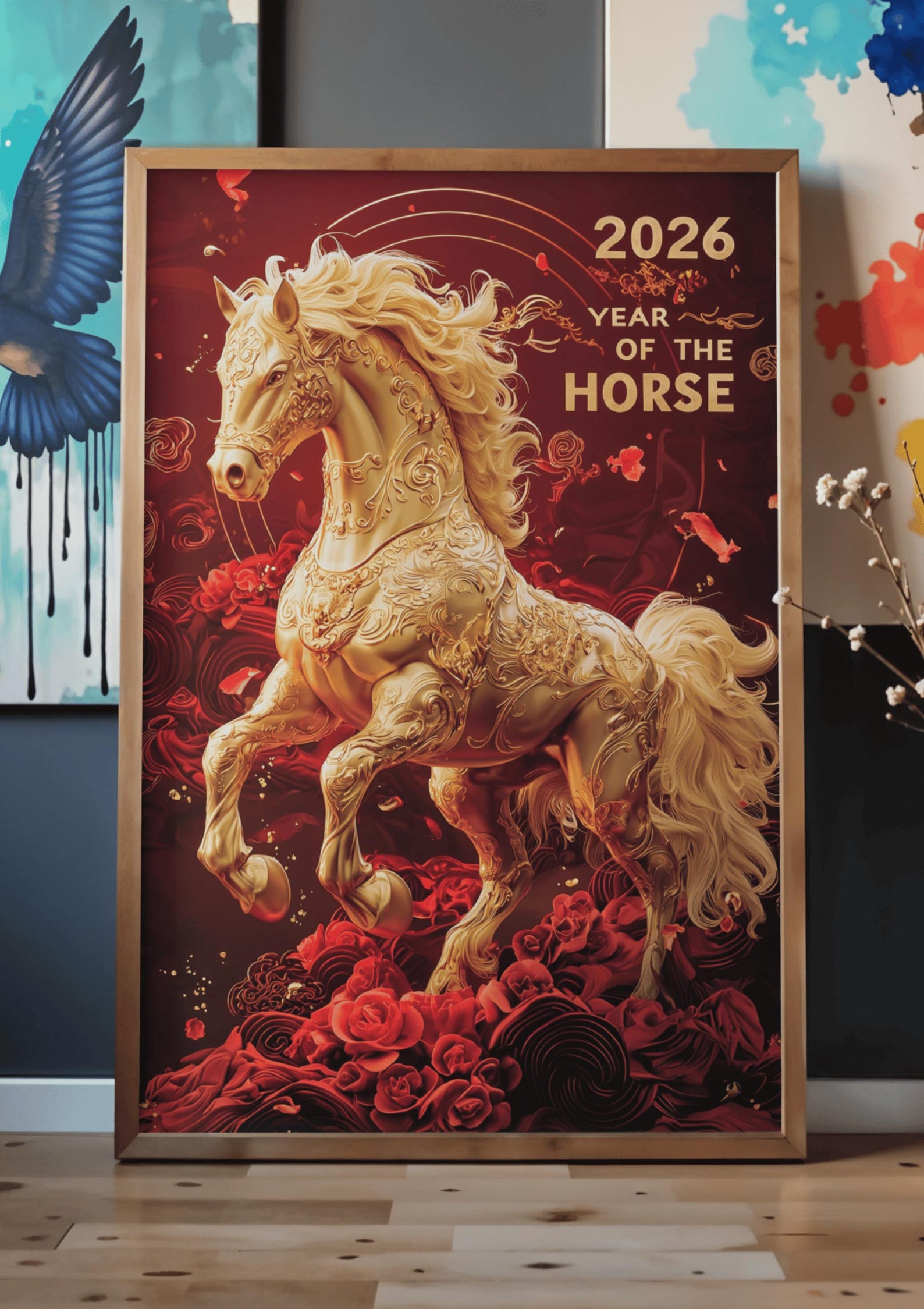 Chinese Lunar New Year 2026 Horse Themed Artwork: Digital Download ...