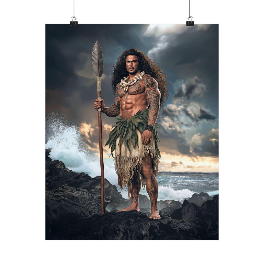 Ku Hawaiian God of War Poster: Polynesian Warrior Art, Pacific Islander ...