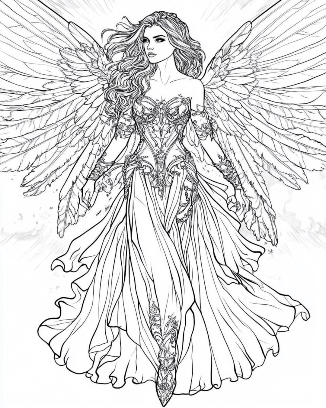 Coloring Pages, 5 Fairy Warriors Coloring Page, Printable Coloring Page ...