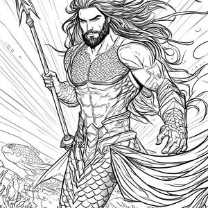 Coloring Pages, 5 Strong Warrior Merman Coloring Pages, Printable ...