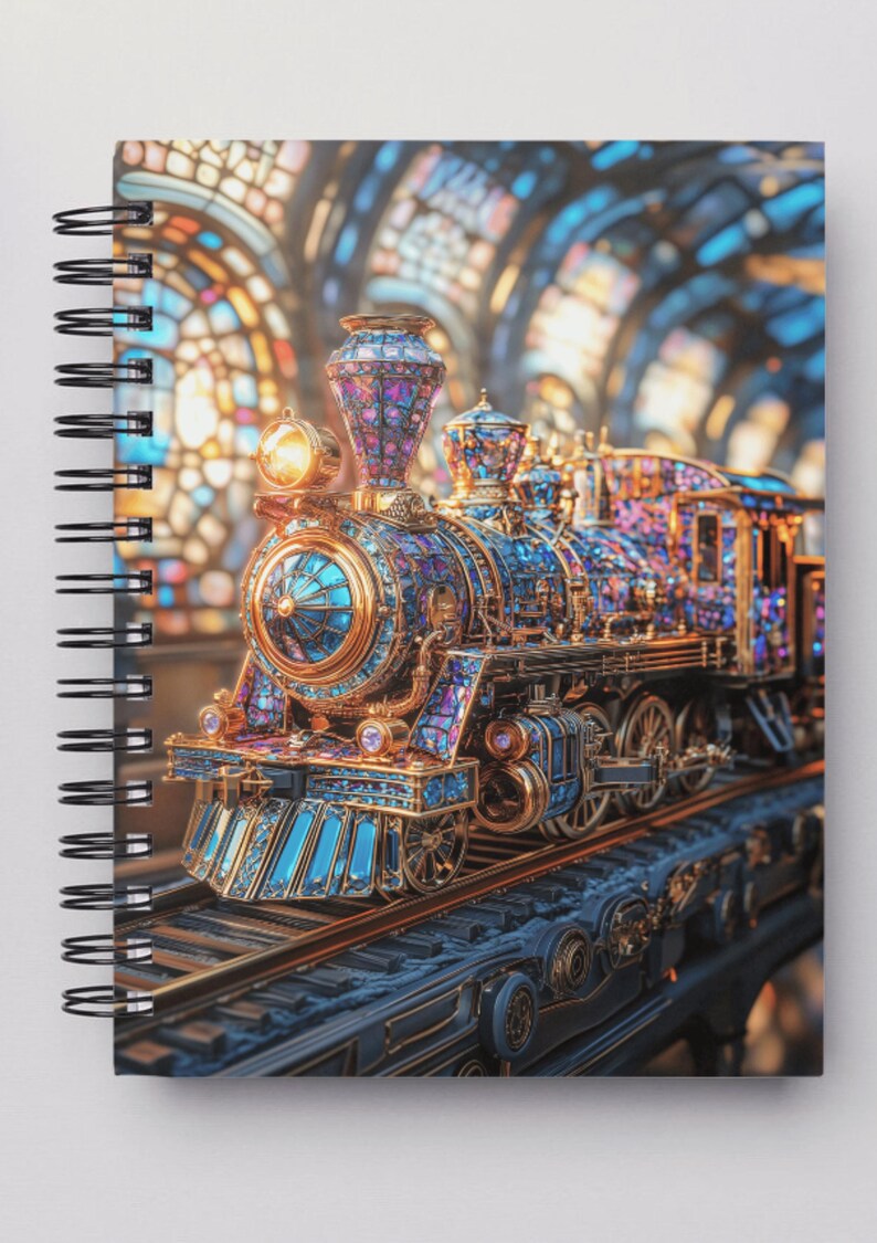 Stained Glass Steam Train Themed Artwork: Digital Download, Printable ...