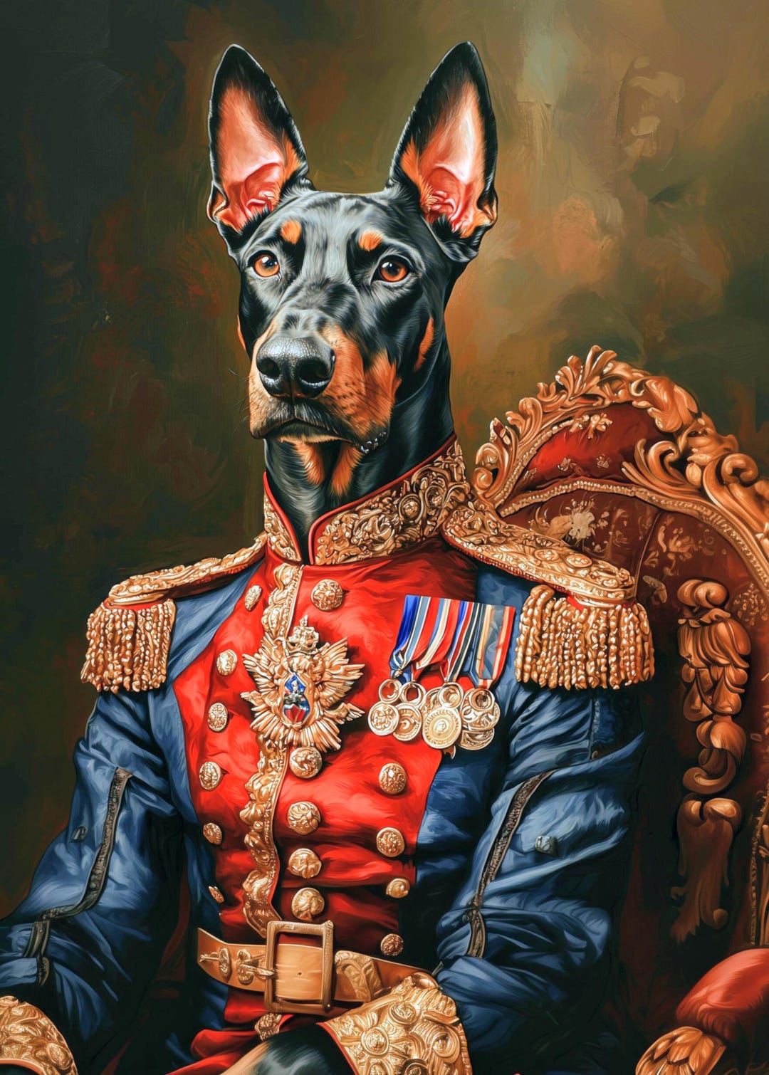 Royal Doberman Dog Themed Artwork: Digital Download, Printable Art for ...