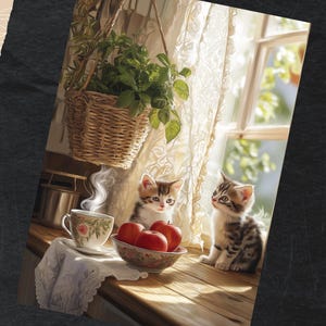 Cottagecore Kittens Print: Kitchen Window Cat Art (digital Download) - Etsy