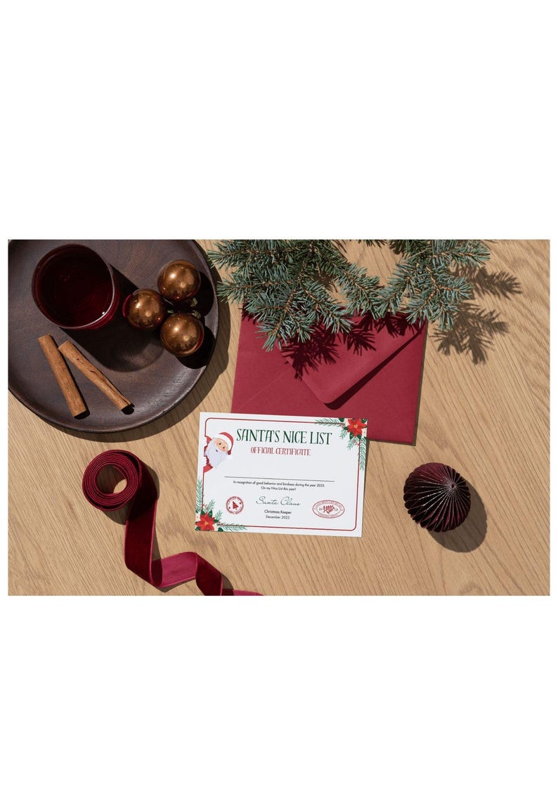 Santa Letter Bundle | Printable Nice List Certificates (instant ...