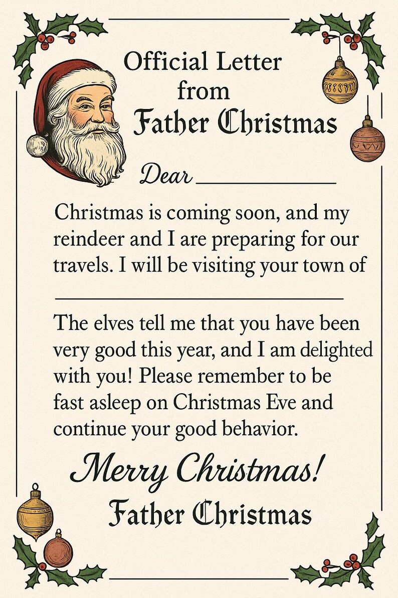 Printable Santa Letter Kit: Christmas Wish List, Nice List Certificate ...
