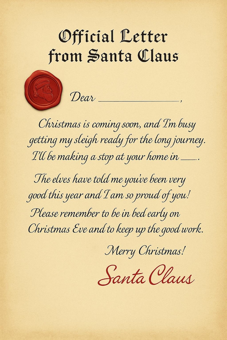 Printable Santa Letter Kit: Christmas Wish List, Nice List Certificate ...