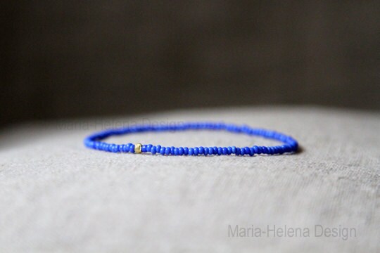 Venice Blue Gold Mens Bracelet Mens Small Bead Bracelet - Etsy