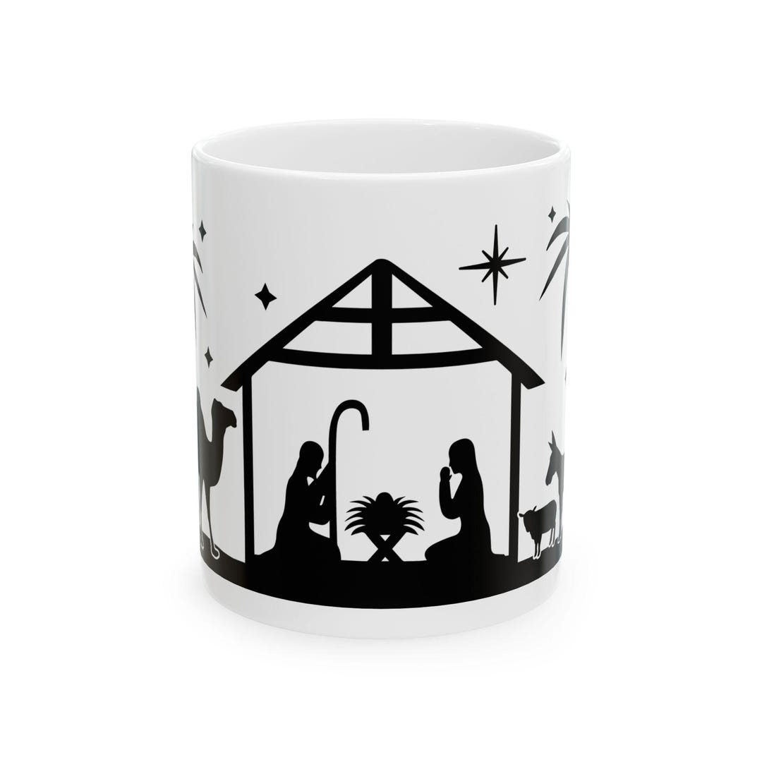 Nativity Scene Coffee Mug – Holiday Ceramic Tea Cup - Etsy