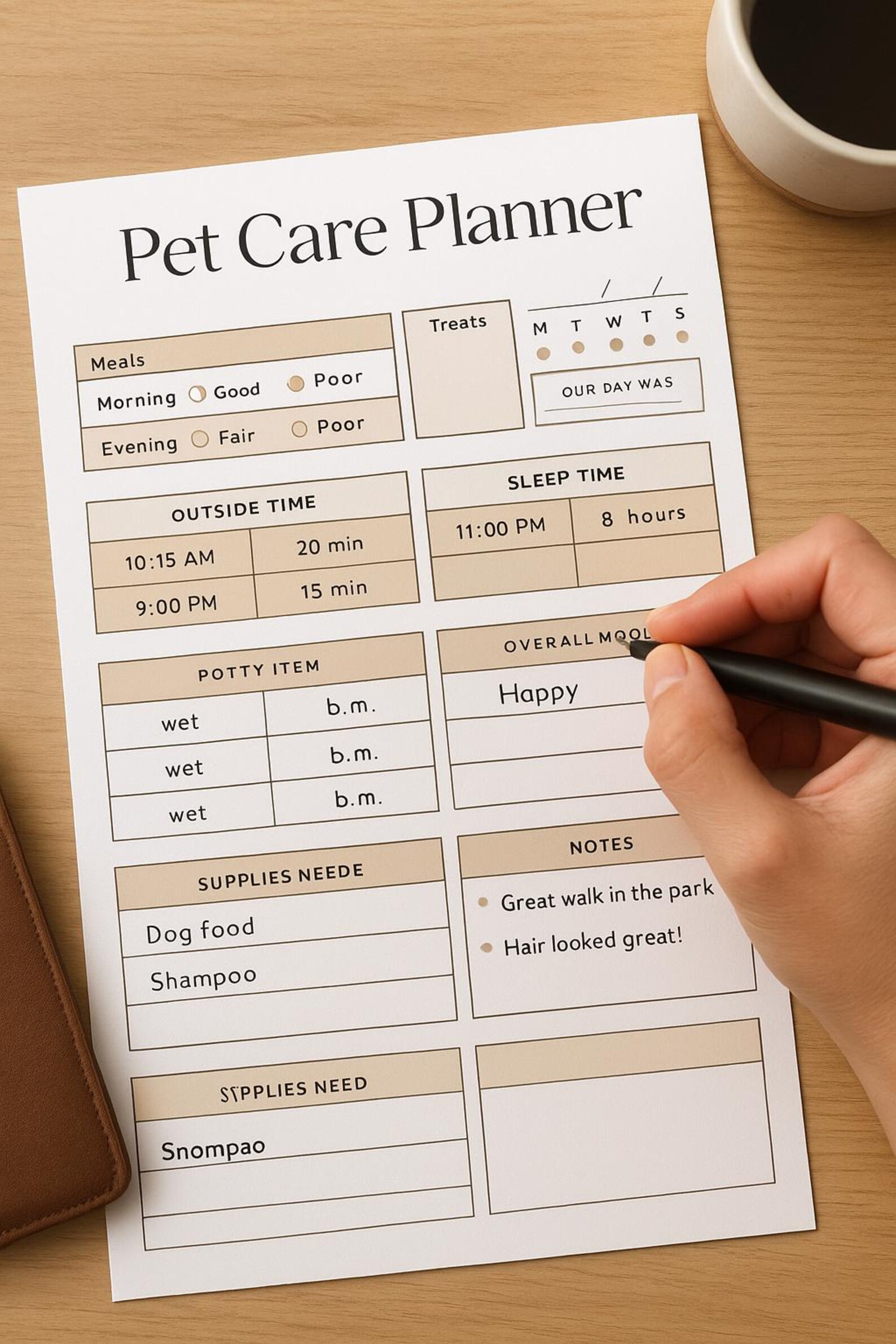 Pet Care Planner Printable: Vet Log, Routine Tracker (PDF) - Etsy