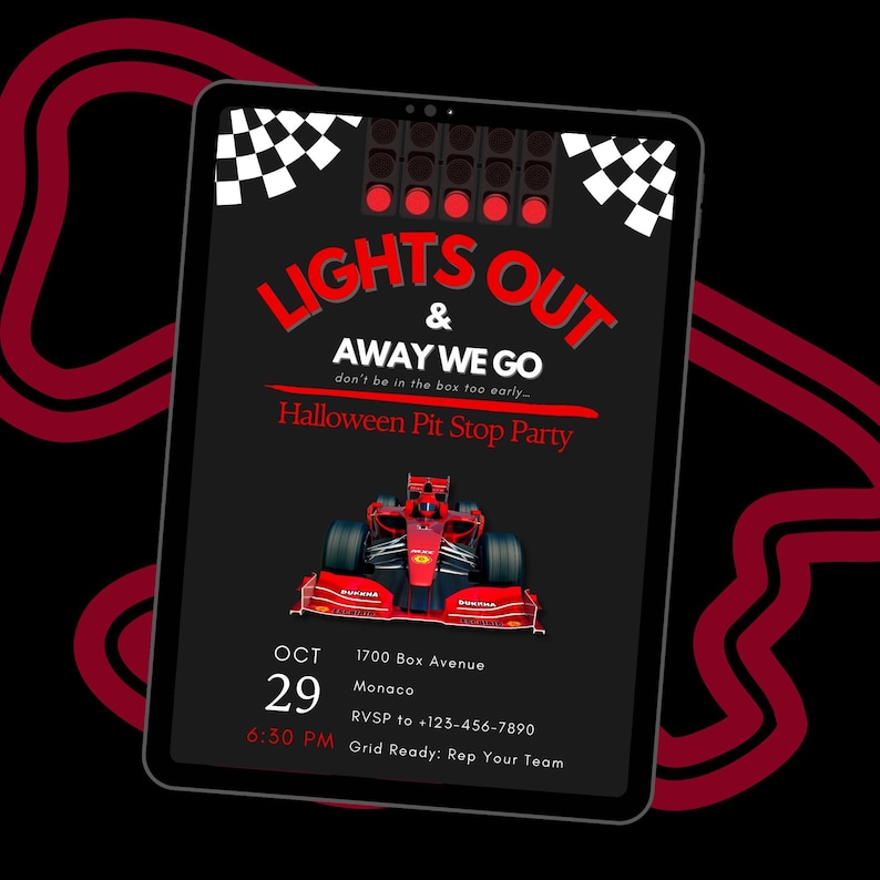 Editable Formula 1 Invitation | Formula 1 Party Template | Instant ...