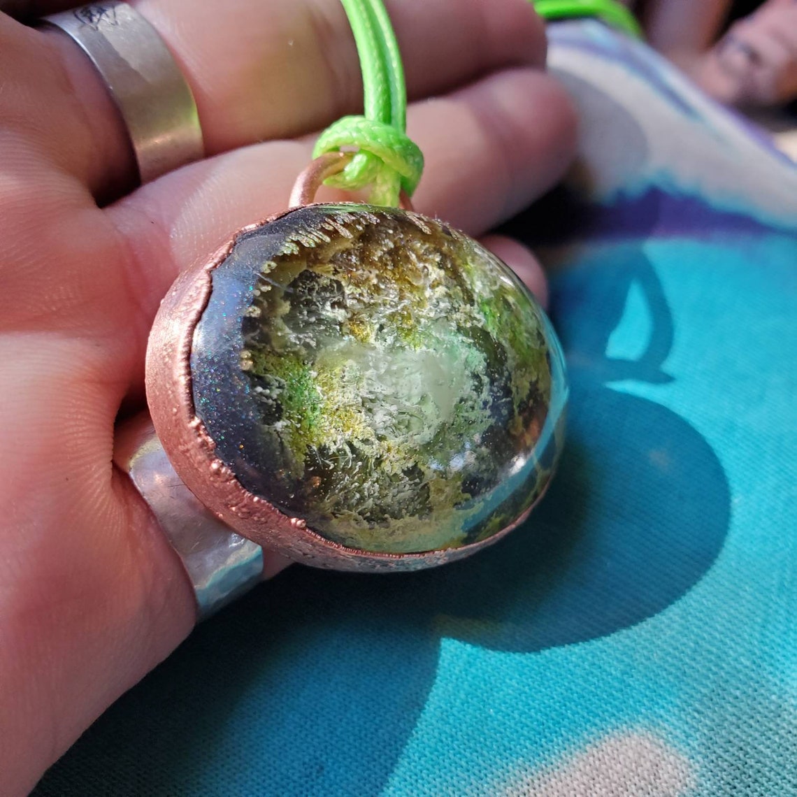 Copper Earth Pendant - Etsy