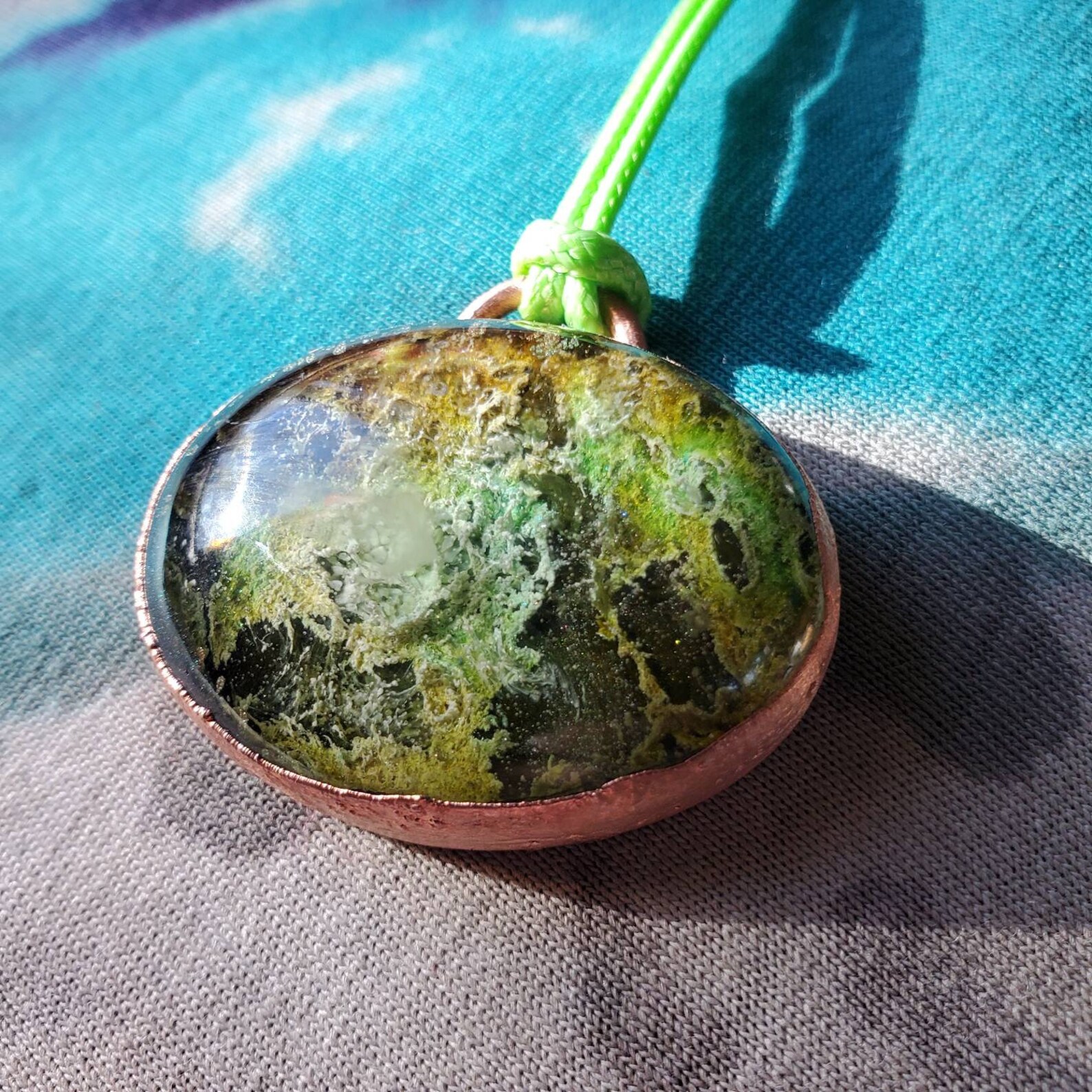 Copper Earth Pendant - Etsy