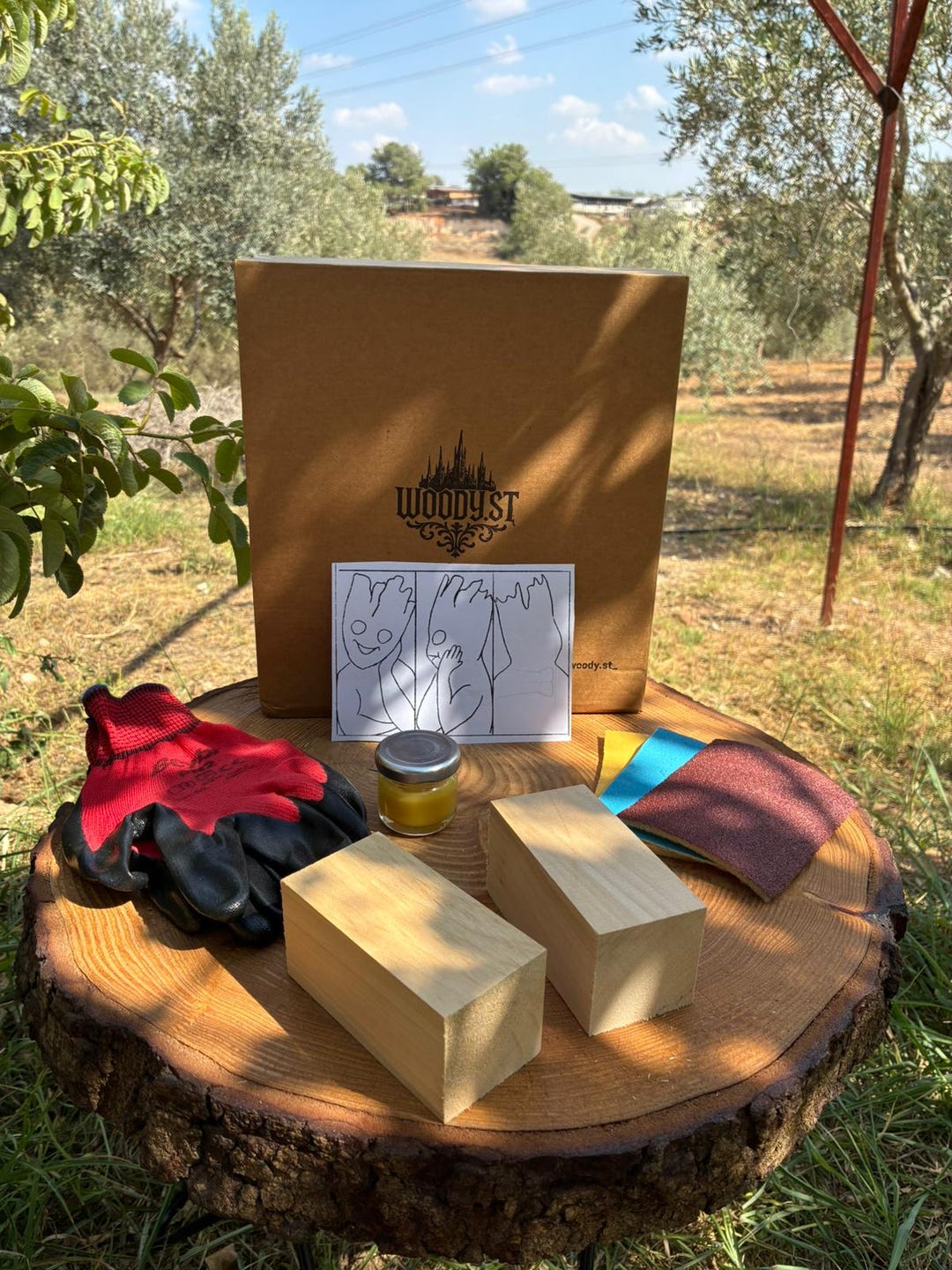 Beginner Groot Wood Carving Kit: Basswood, Template, Finish (no Knife ...