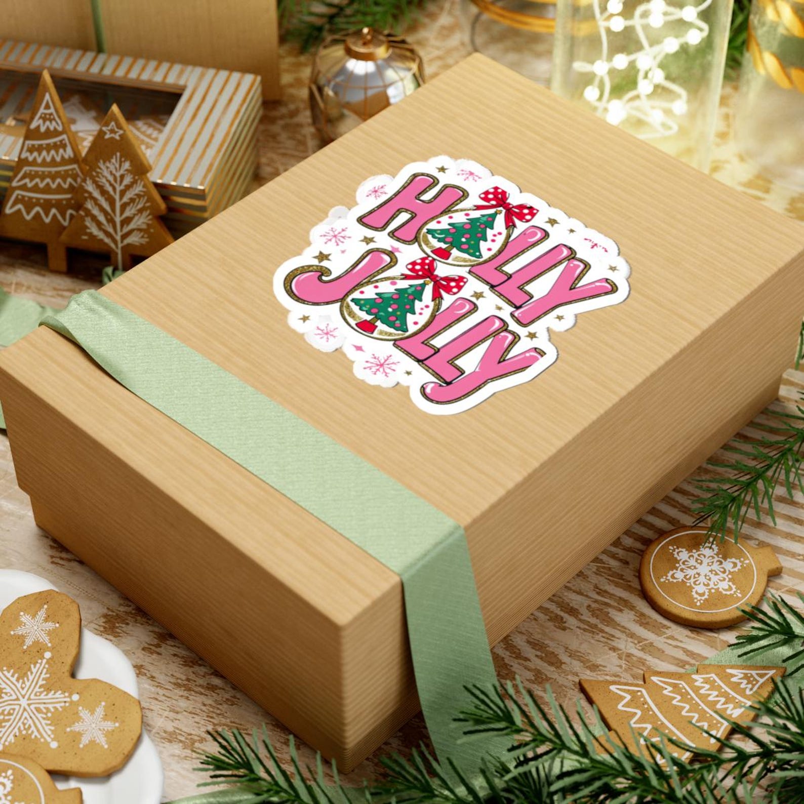 Cheerful Christmas Sticker Set - Festive Holly Jolly Decorations for ...