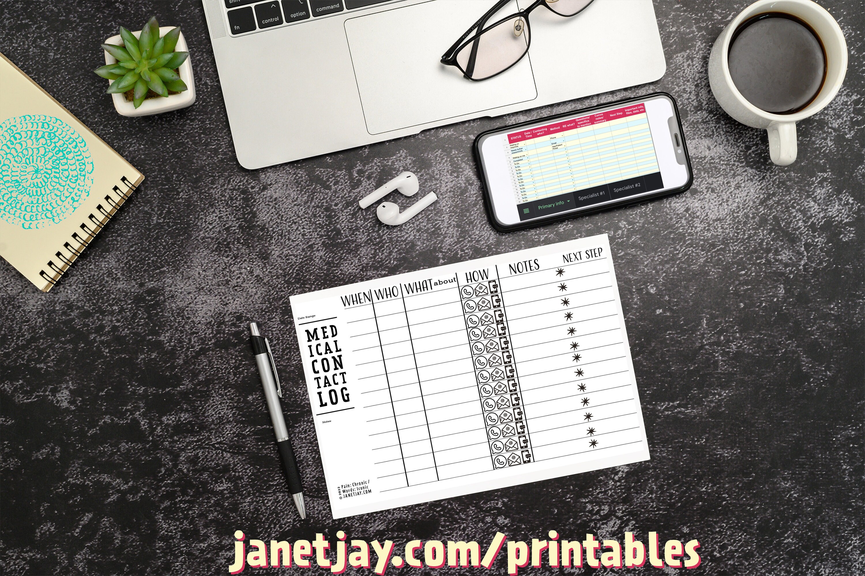 Printable Medical Contact Tracking Log & Customizable Spreadsheet for ...