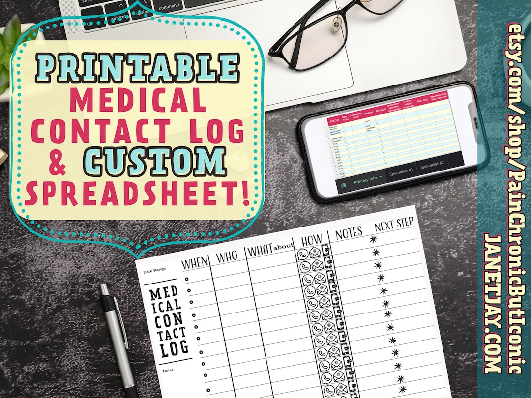 Printable Medical Contact Tracking Log & Customizable Spreadsheet for ...