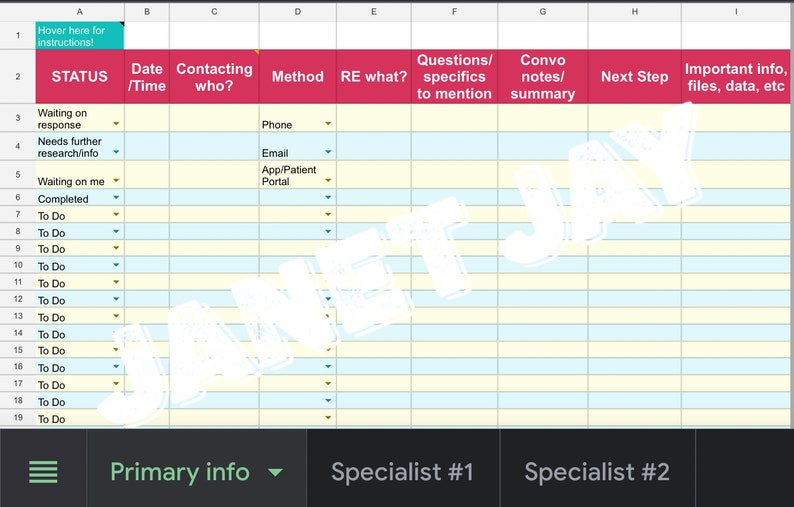 Printable Medical Contact Tracking Log & Customizable Spreadsheet for ...