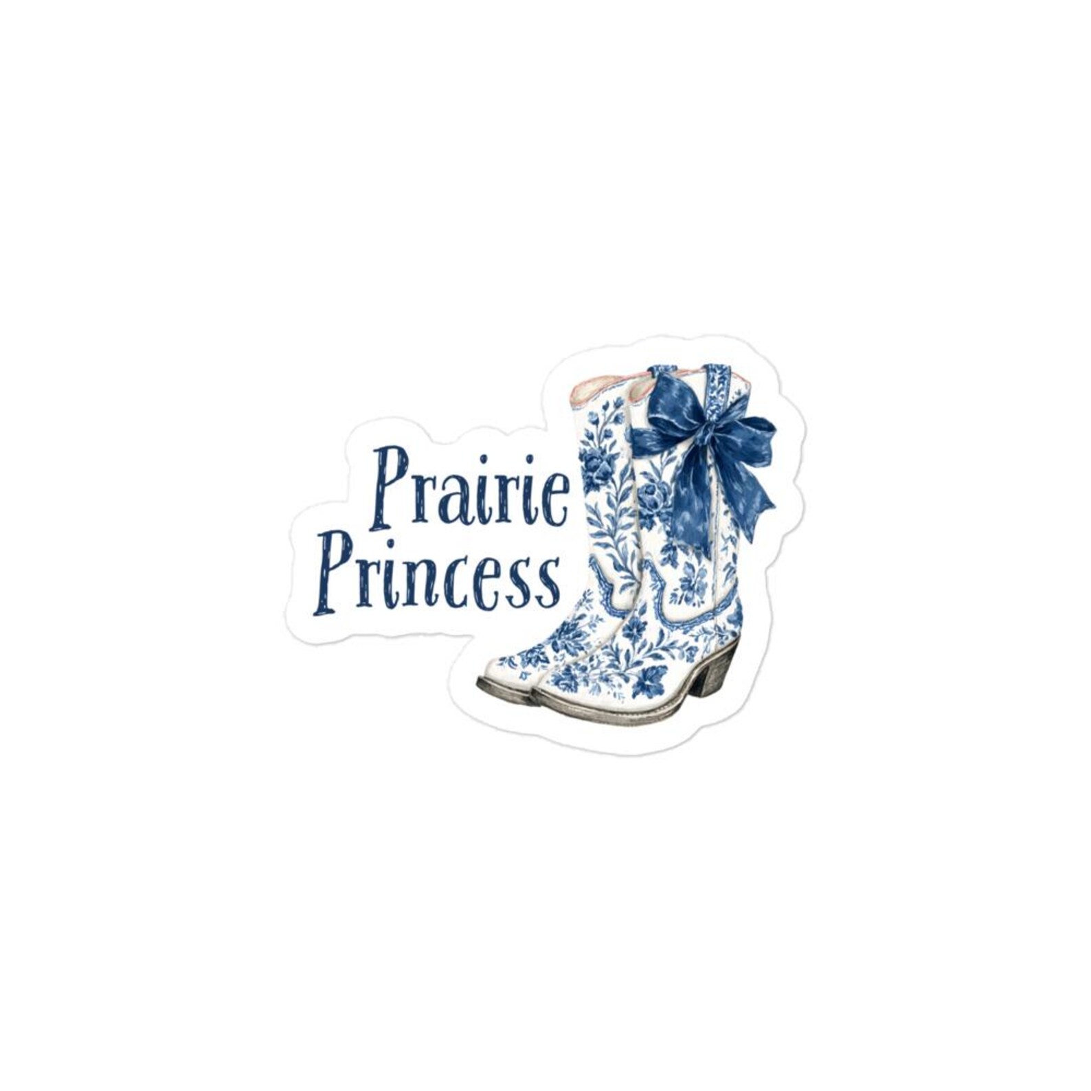 Prairie Princess Cowboy Boot Sticker - Etsy