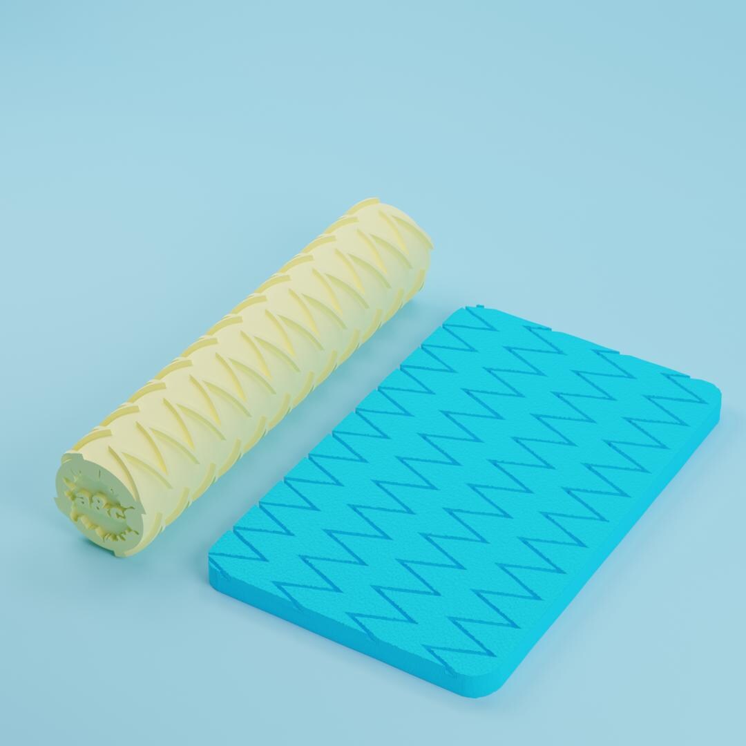 Texturizing Roller Zigzag 1- Patterned Texture Roller for Polymer Clay ...