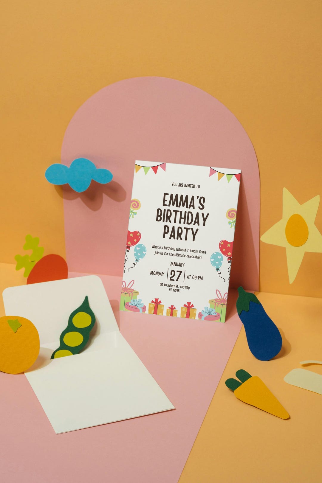 Colourful Birthday Invitation / Personalized Digital - Etsy