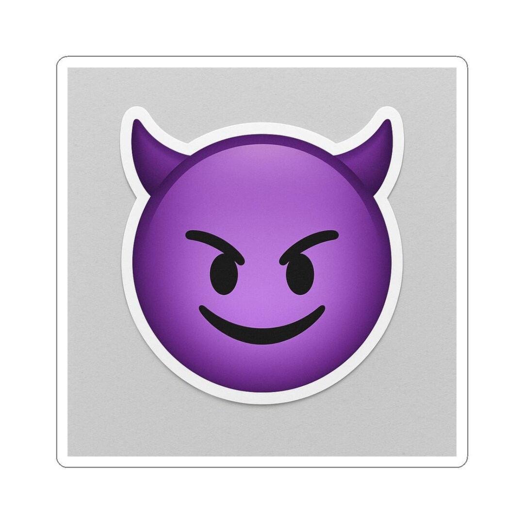 Purple Devil Emoji Sticker: Lucifer, Fun Decal, Office Decor - Etsy