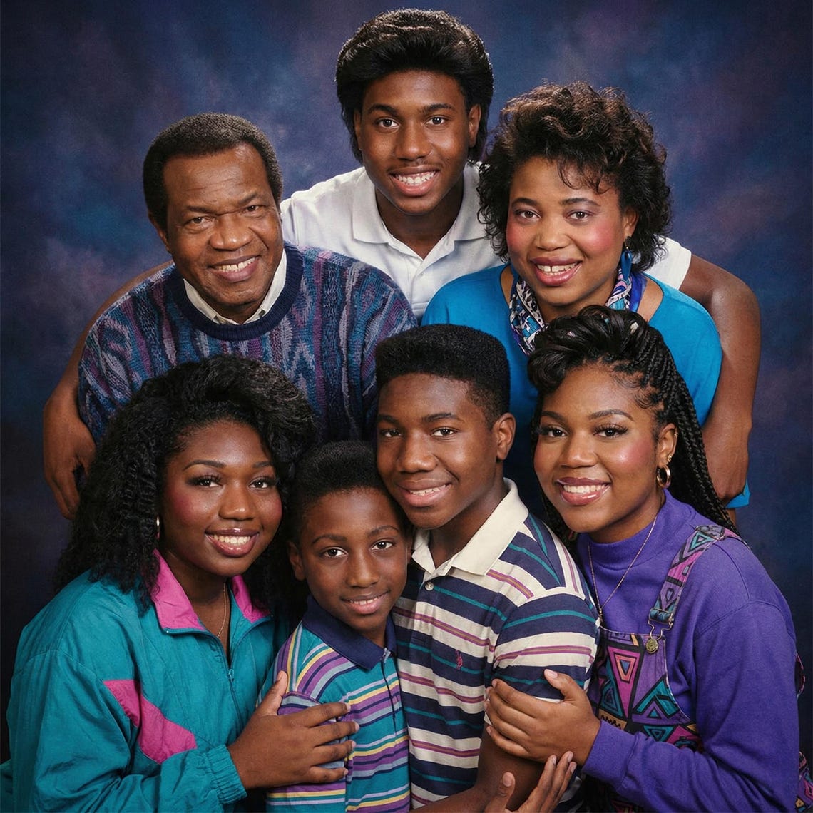 Custom 80s Family Portrait, Retro Studio Glamour Shots Style (digital ...