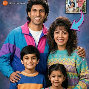 Custom 80s Family Portrait, Retro Studio Glamour Shots Style (digital ...