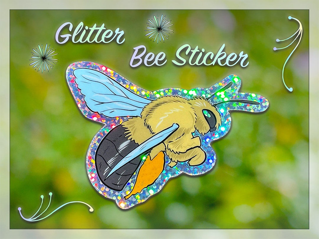 Rainbow Glitter Bee Sticker Decal - Etsy
