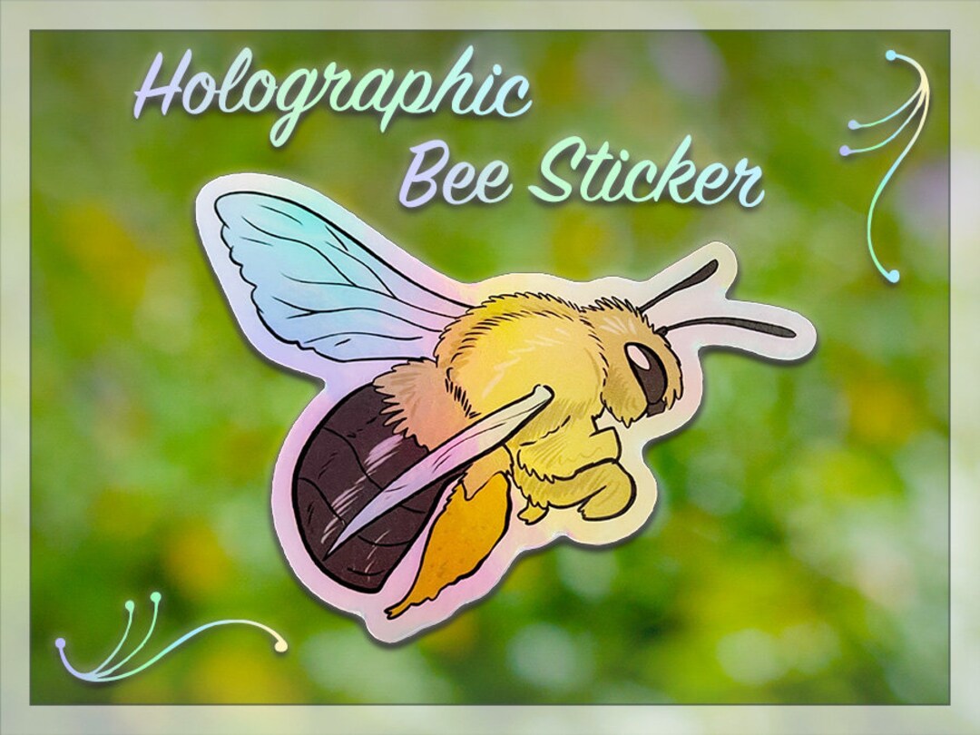 Rainbow Holographic Bee Sticker Decal - Etsy