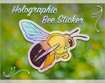 Rainbow Holographic Bee Sticker Decal - Etsy