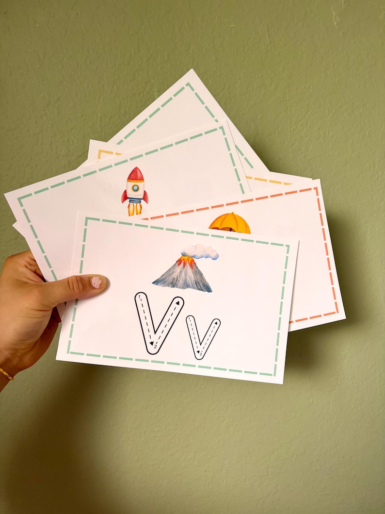 Alphabet Tracing Flash Cards Printable Digital Download - Etsy