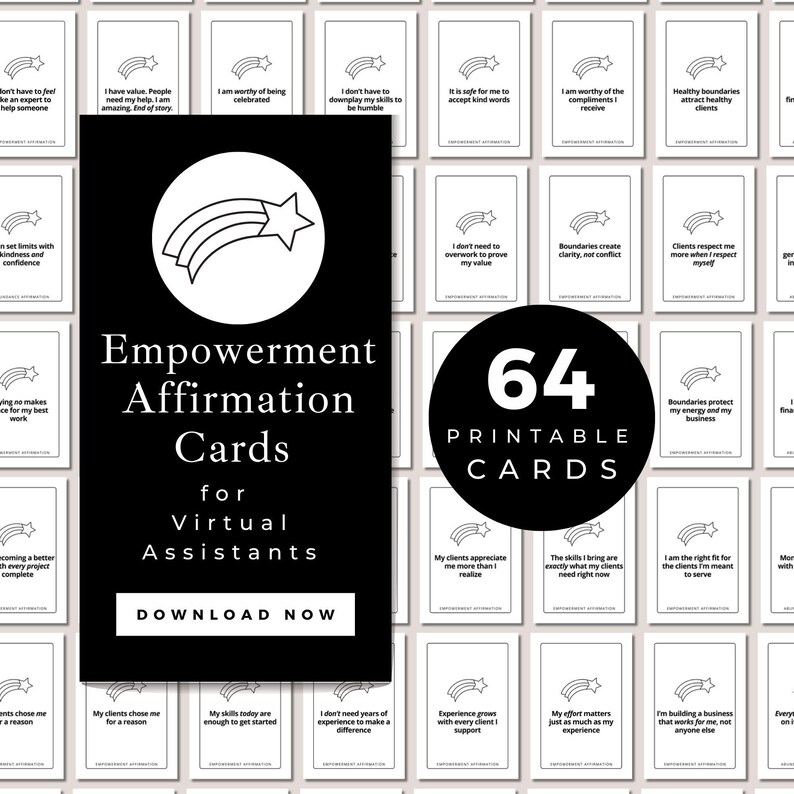 Printable Empowerment Affirmation Cards for Virtual Assistants and ...