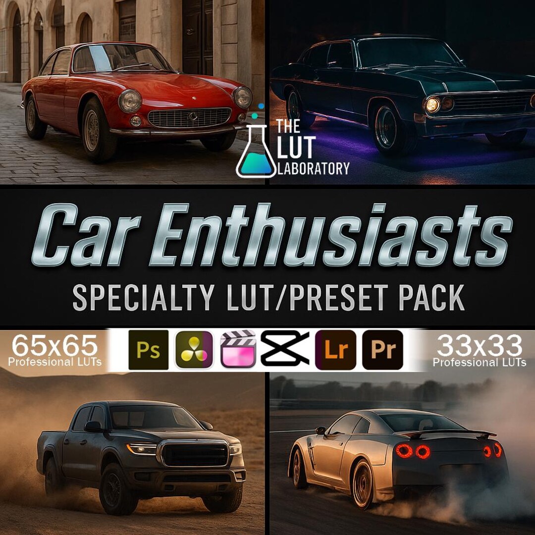Car Enthusiasts Specialty Lut/preset Pack | 20 Car Luts + 10 Presets ...