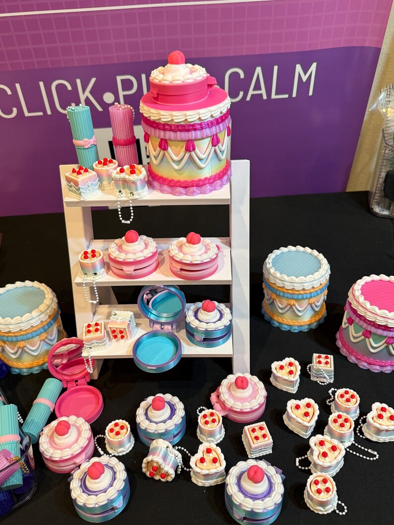Birthday Cake Clicker Fidget | Mini Cake Keychain | Sensory Toy | Party ...