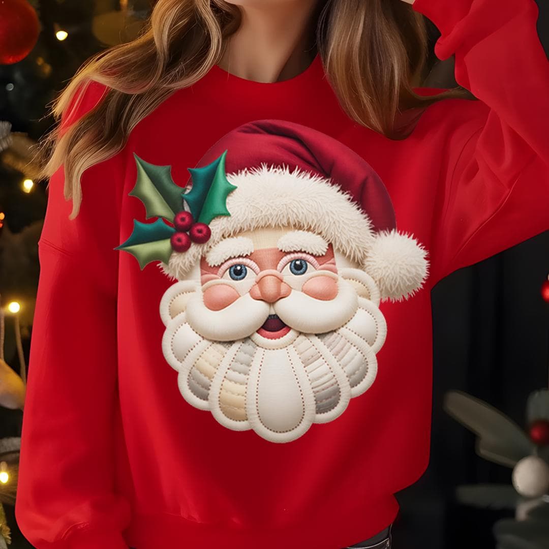 Quilted Santa Face PNG, Christmas Design (digital Download) - Etsy