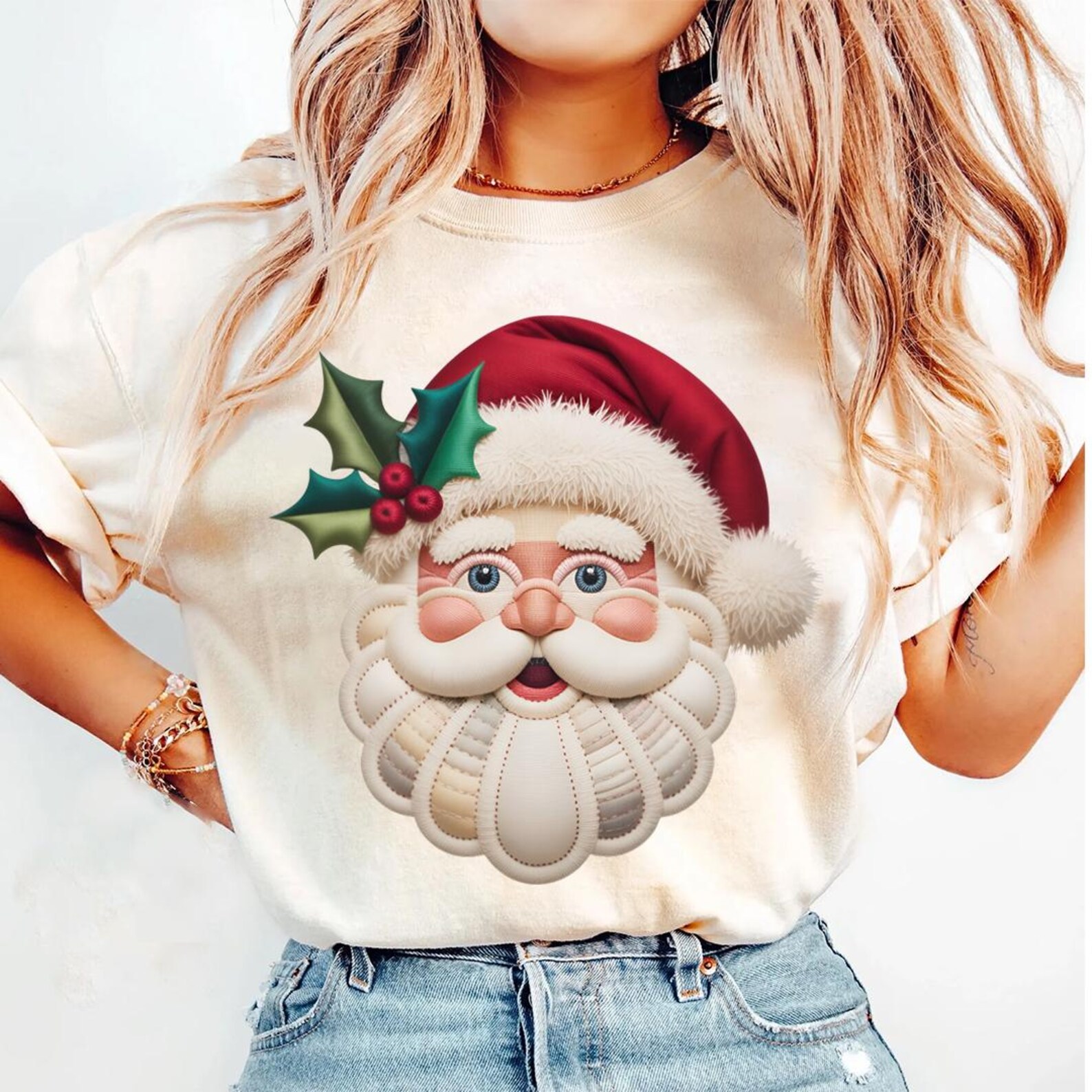 Quilted Santa Face PNG, Christmas Design (digital Download) - Etsy