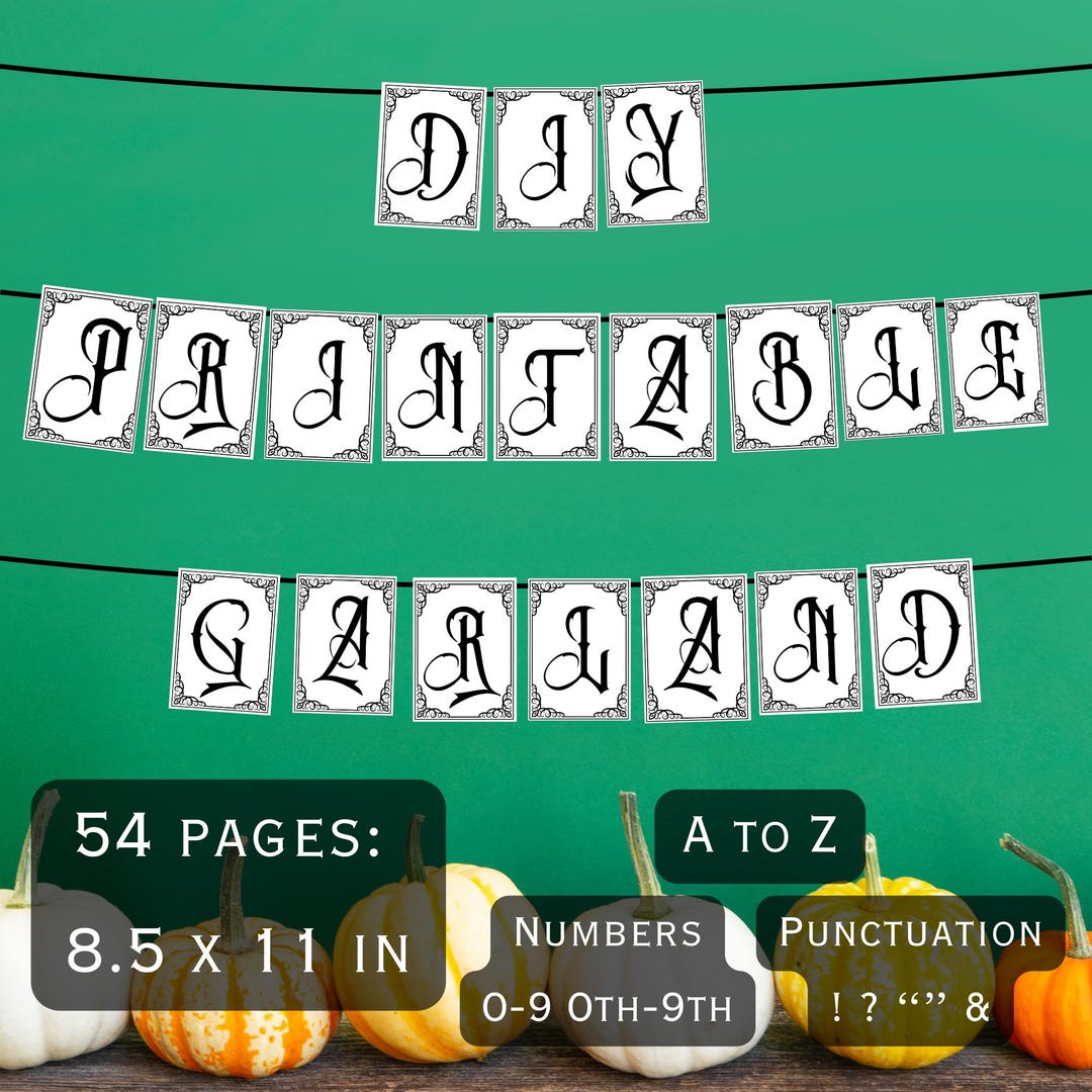 Gothic Alphabet Printable Banner Kit | DIY Garland (PDF Pattern) - Etsy