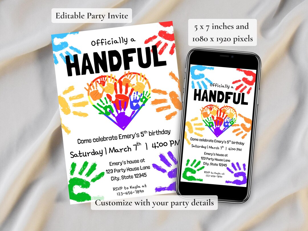 5th Birthday Invitation | Fifth Birthday Party Invite | Officially a ...