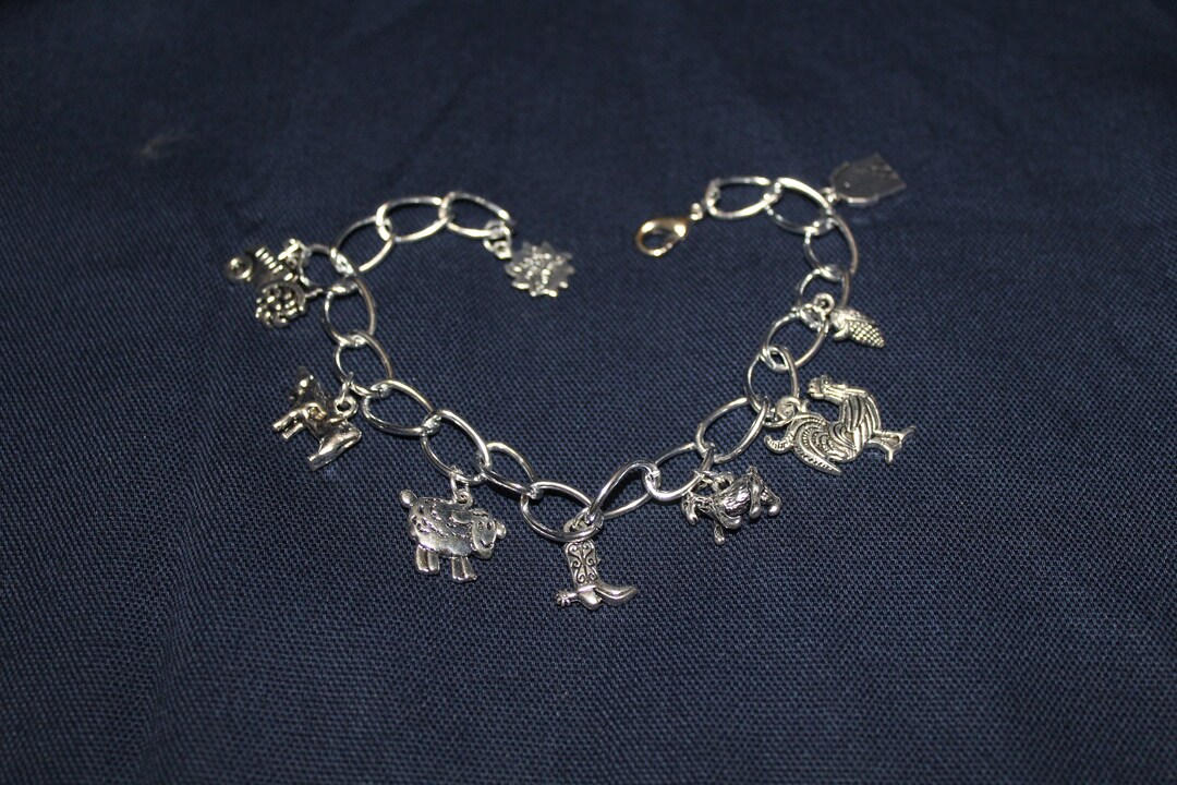 Farm Life Charm Bracelet, Farm Animals Charm Bracelet, Farming Charm ...